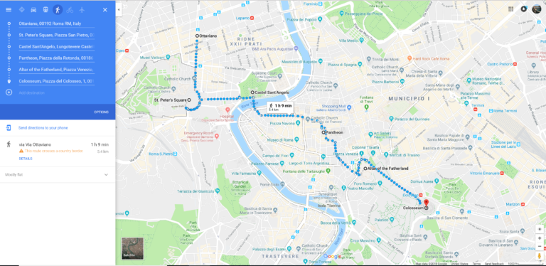 Google maps Rome June 24 walk – Loyalty Traveler