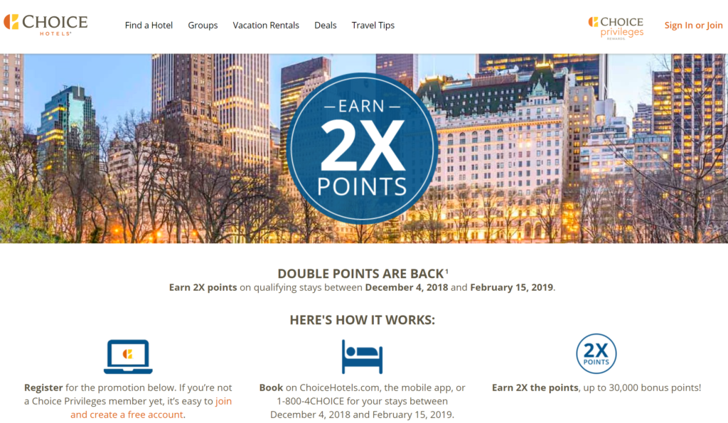 Choice Privileges Double Points Dec 4-Feb 15, 2019 – Loyalty Traveler