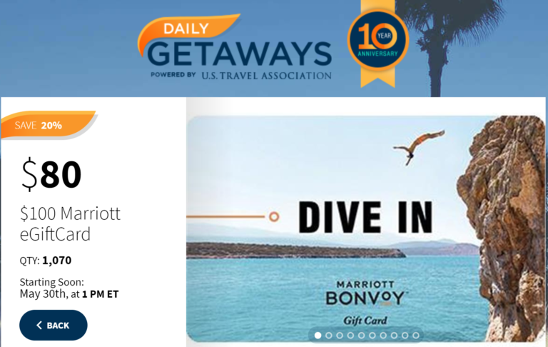 Marriott 20% off gift cards today at Daily Getaways – Loyalty Traveler