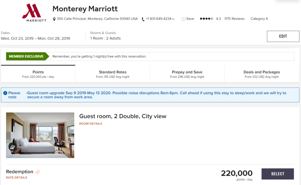How to check Marriott Bonvoy reward rates each night in monthly view ...